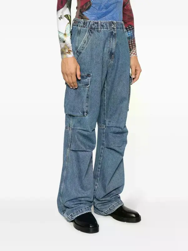 Coperni High-waisted Wide-leg Cargo Trousers