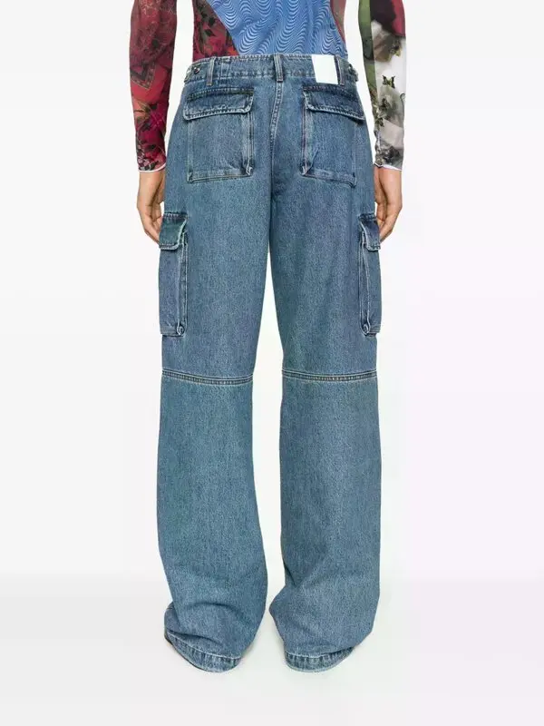 Coperni High-waisted Wide-leg Cargo Trousers