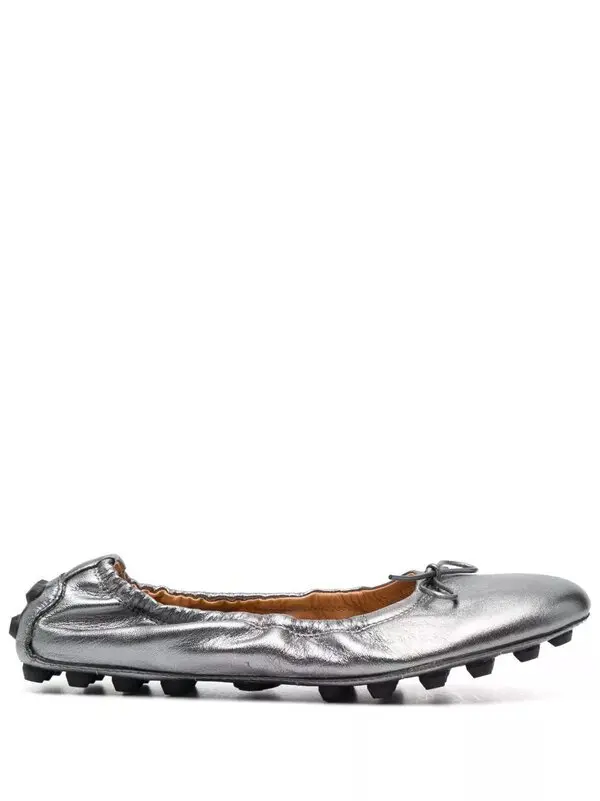 TOD'S Gommino Ballerina Shoes - Silver