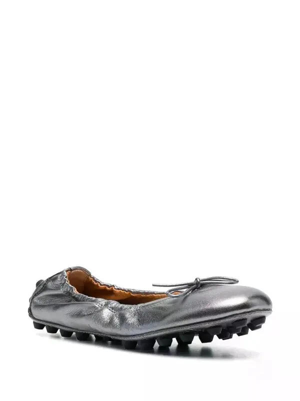 TOD'S Gommino Ballerina Shoes - Silver