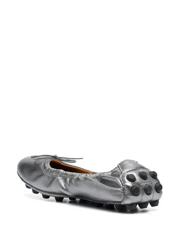 TOD'S Gommino Ballerina Shoes - Silver