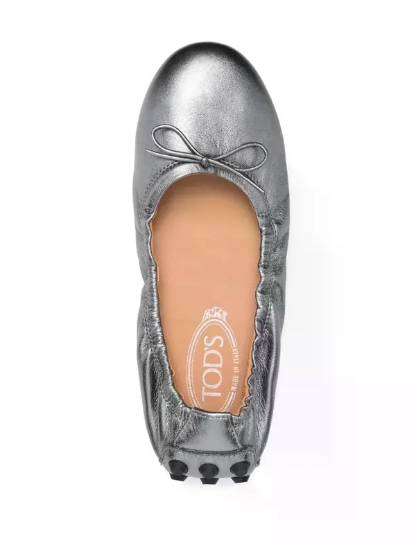 TOD'S Gommino Ballerina Shoes - Silver