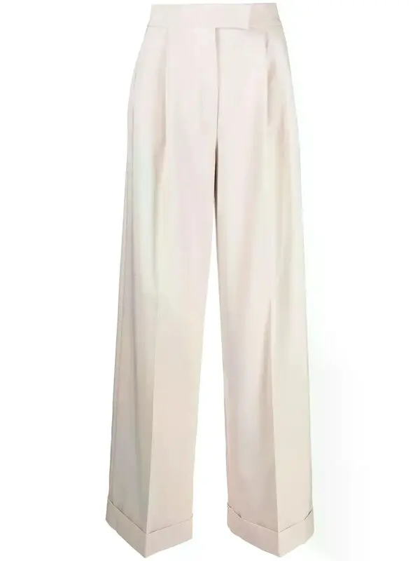 D.exterior Pressed-crease Flared Trousers