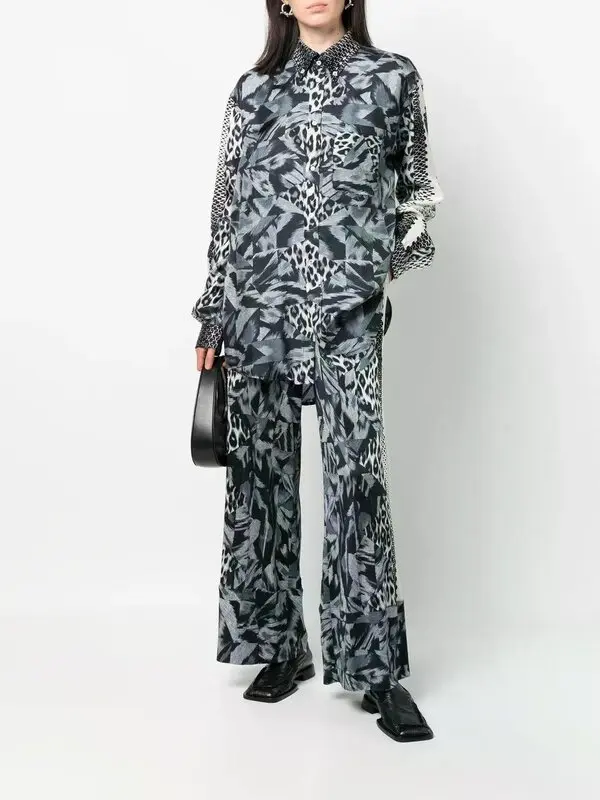 PIERRE-LOUIS MASCIA Abstract-print Silk Shirt