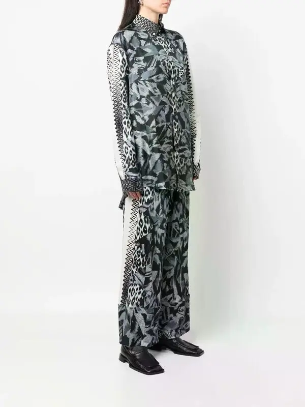 PIERRE-LOUIS MASCIA Abstract-print Silk Shirt