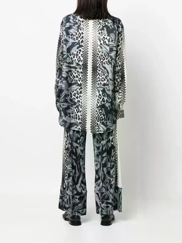 PIERRE-LOUIS MASCIA Abstract-print Silk Shirt