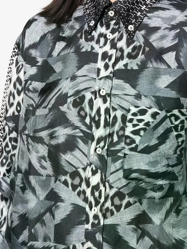 PIERRE-LOUIS MASCIA Abstract-print Silk Shirt