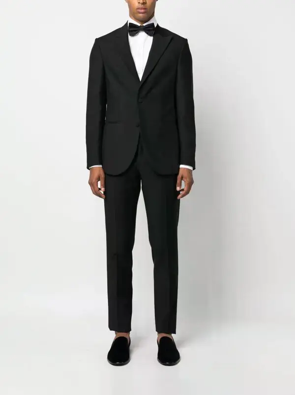 D4.0 Single-breasted Wool Suit - Black