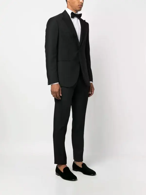 D4.0 Single-breasted Wool Suit - Black