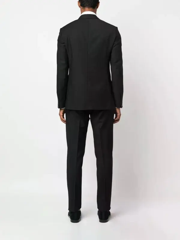D4.0 Single-breasted Wool Suit - Black