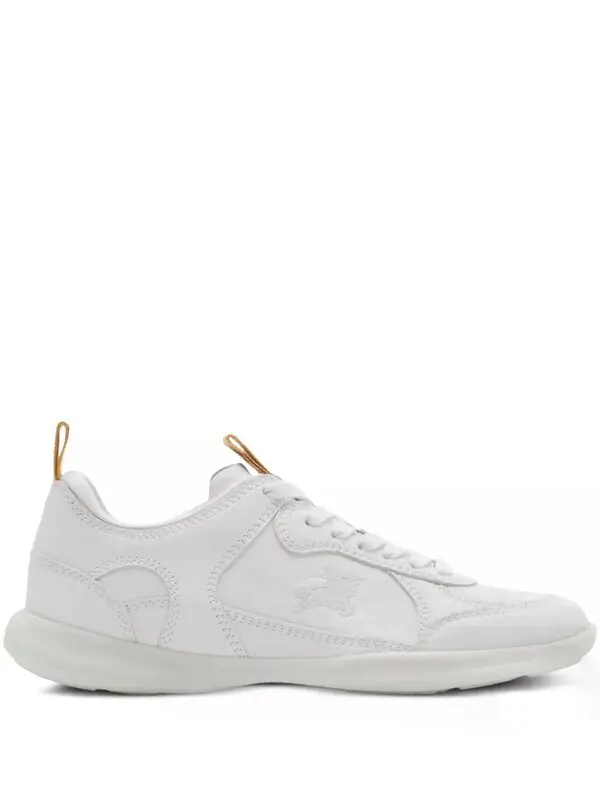 Burberry Leather Lace-up Sneakers With Equestrian Knight Design - White