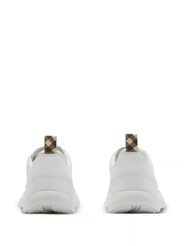 Burberry Leather Lace-up Sneakers With Equestrian Knight Design - White