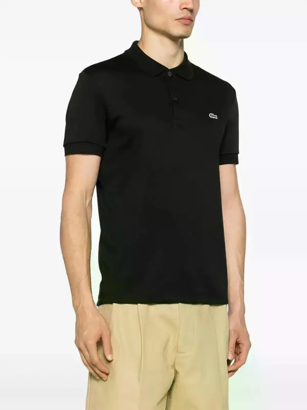 Lacoste Logo-patch Jersey Polo Shirt - Black