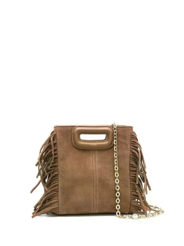 Maje Suede Fringe Mini Bag - Brown