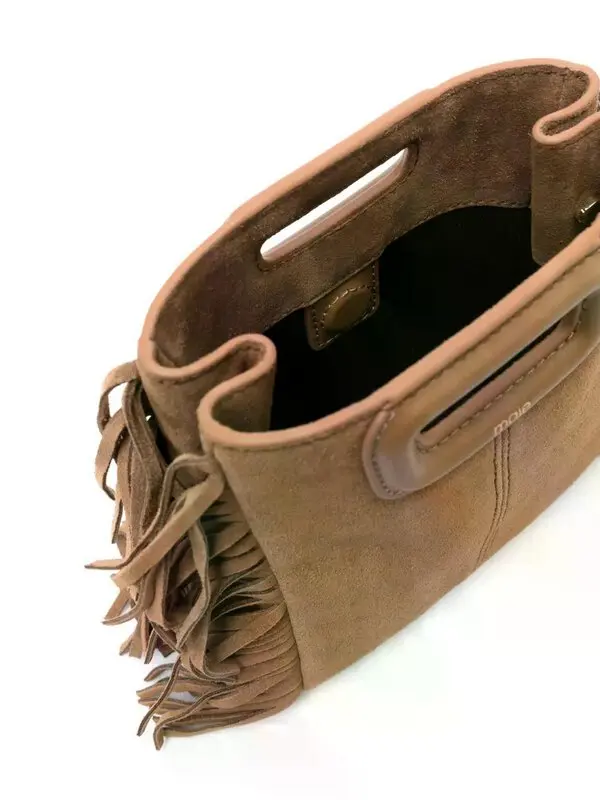 Maje Suede Fringe Mini Bag - Brown