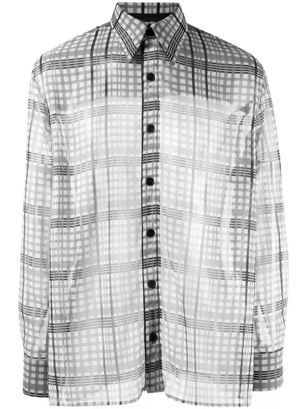 AV VATTEV Semi-sheer Check-print Shirt
