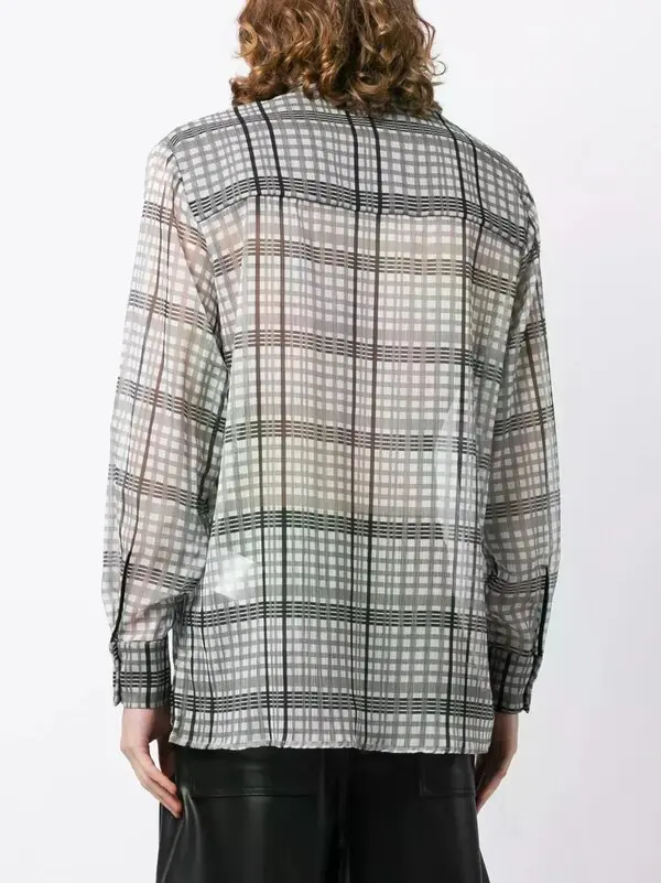 AV VATTEV Semi-sheer Check-print Shirt