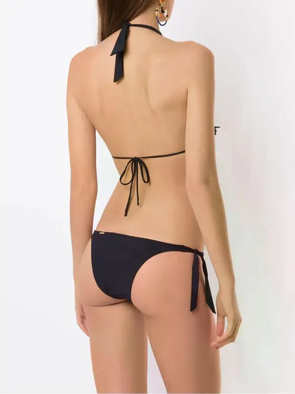 AMIR SLAMA Floral-appliqué Triangle Bikini Set