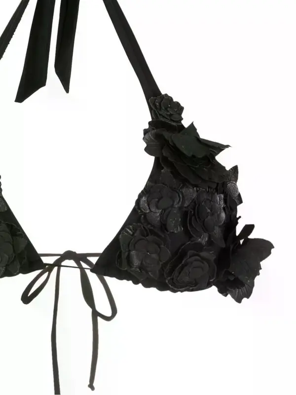 AMIR SLAMA Floral-appliqué Triangle Bikini Set