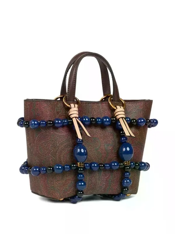 Etro Marble-embellished Cage Bag - Blue