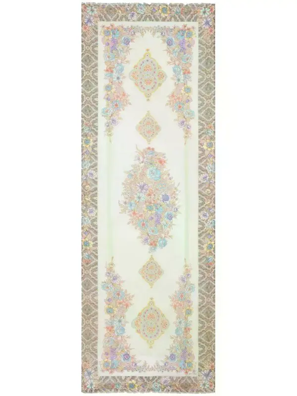 Etro Floral-print Silk Scarf - Neutrals