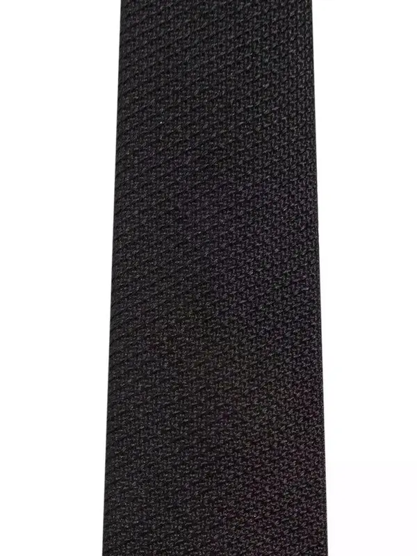 Moschino Silk Embroidered Logo Neck Tie