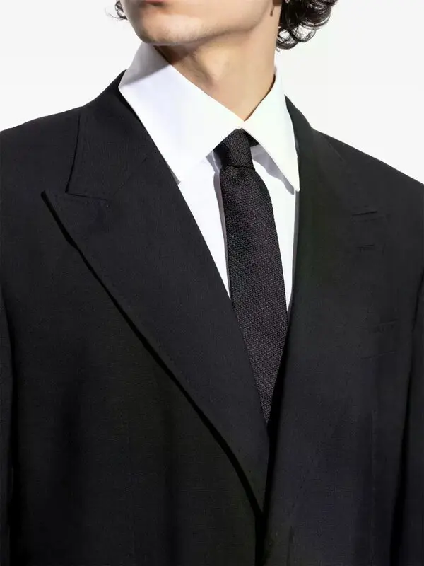 Moschino Silk Embroidered Logo Neck Tie
