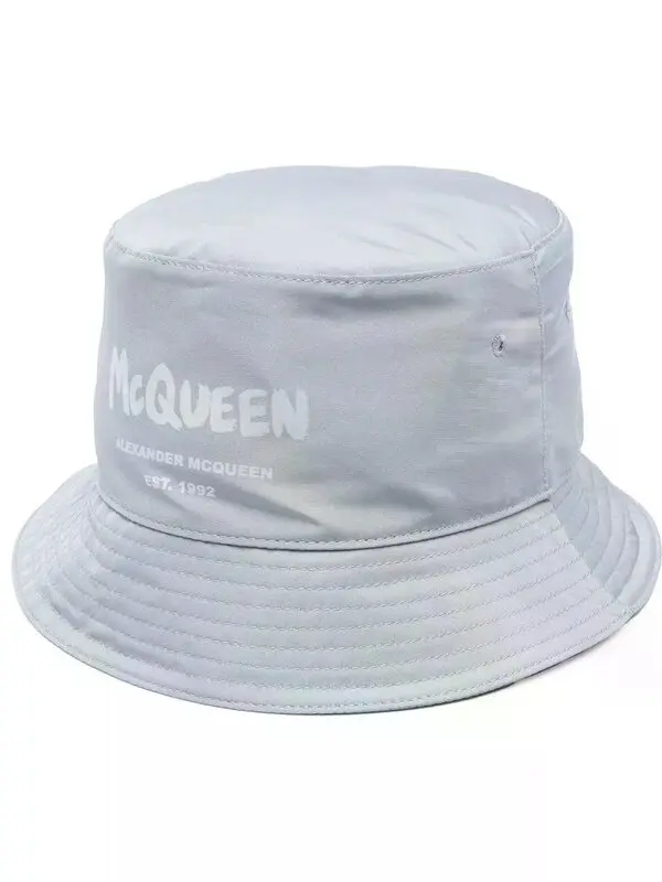 Alexander McQueen Logo-print Bucket Hat - Grey