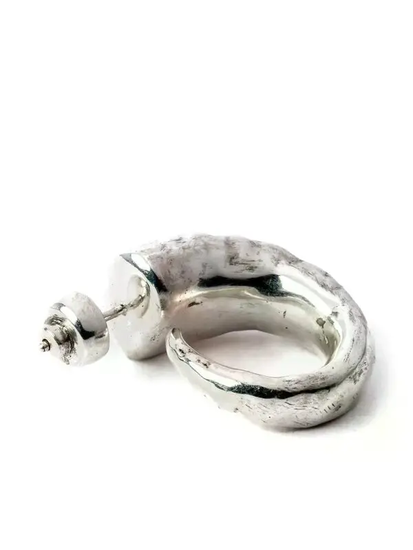 PARTS OF FOUR Sterling Horn Hoop Earring - Silver