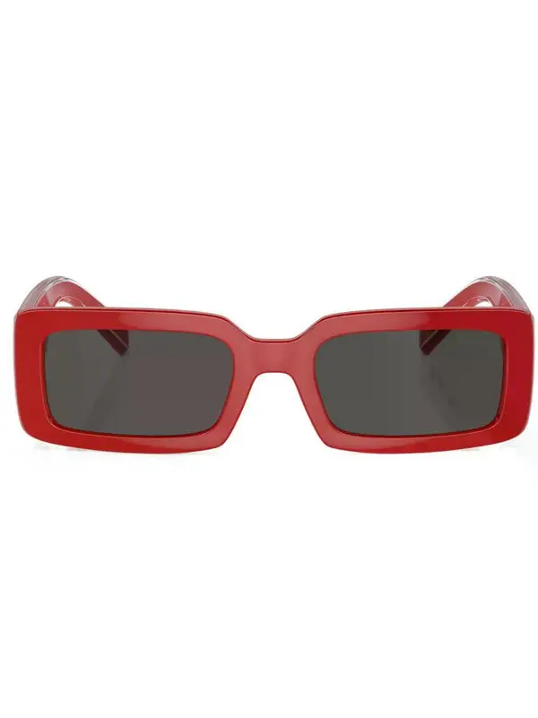 Dolce & Gabbana Logo-print Rectangle-frame Sunglasses - Red