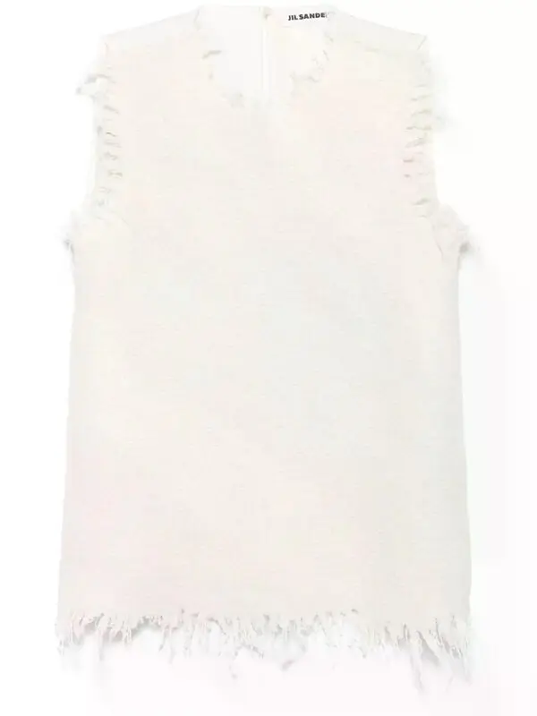 JIL SANDER Paneled Bouclé Vest - Neutrals