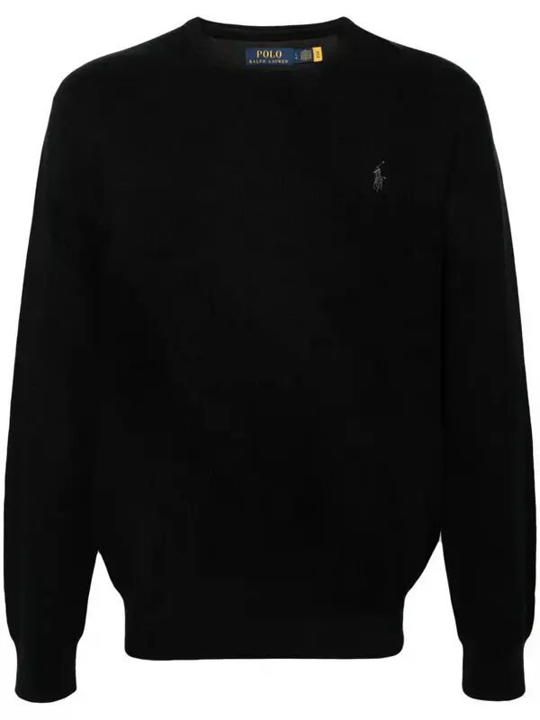 Polo Ralph Lauren Embroidered-logo Cotton Jumper - Black