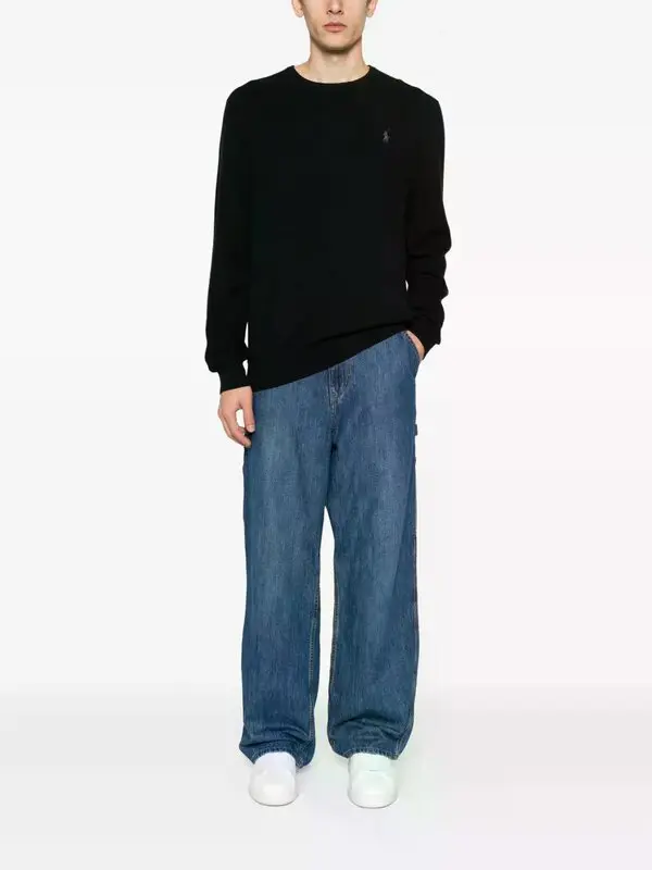 Polo Ralph Lauren Embroidered-logo Cotton Jumper - Black