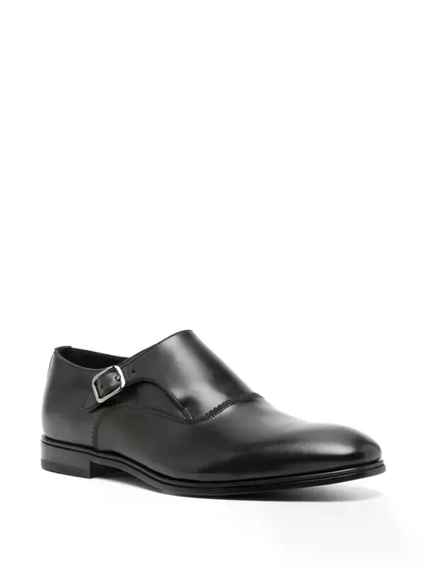 FERRAGAMO Leather Monk Strap Loafers