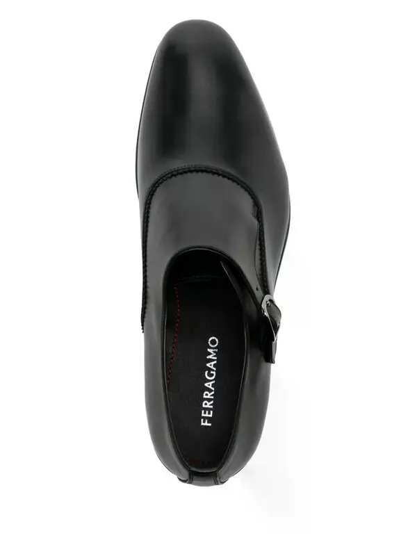 FERRAGAMO Leather Monk Strap Loafers