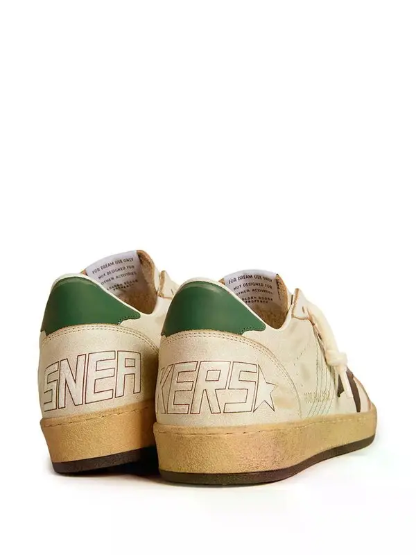 GOLDEN GOOSE Ball Star Leather Sneakers With Black Star Detail - White