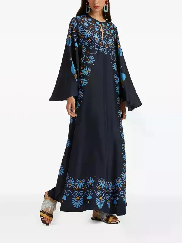 La DoubleJ Geometric-print Silk Kaftan