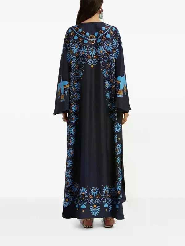 La DoubleJ Geometric-print Silk Kaftan