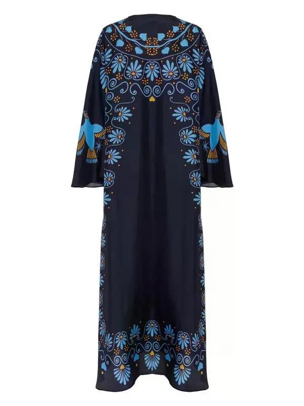 La DoubleJ Geometric-print Silk Kaftan