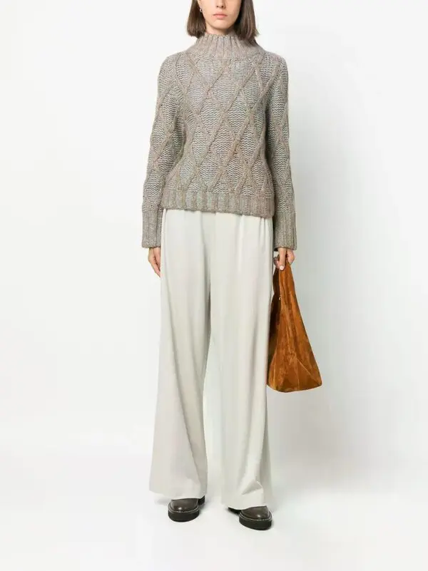 Fabiana Filippi Pleated Wool Trousers Wide Leg