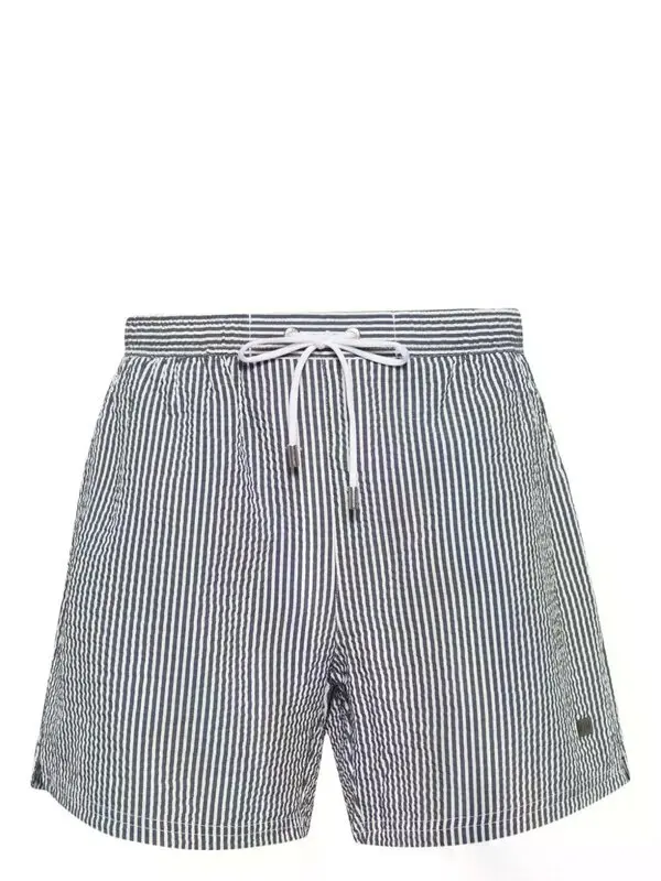 BOSS Striped Swim Shorts - Blue