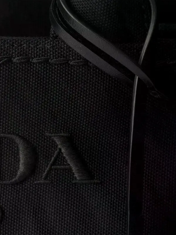 Prada Jardinière Small Cotton Canvas Handbag - Black