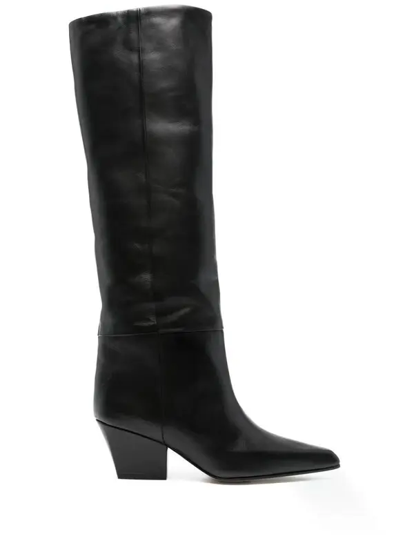 Paris Texas Knee-high Leather Boots - Black