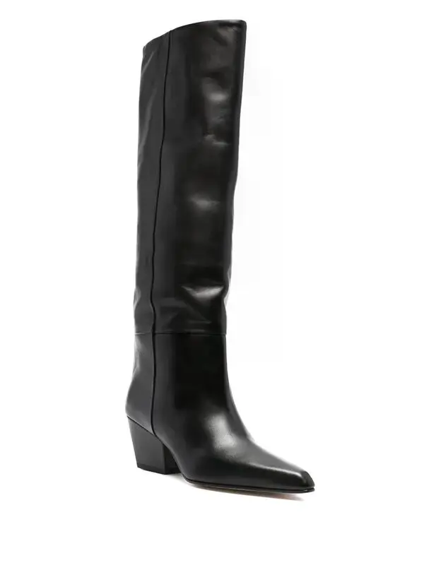 Paris Texas Knee-high Leather Boots - Black