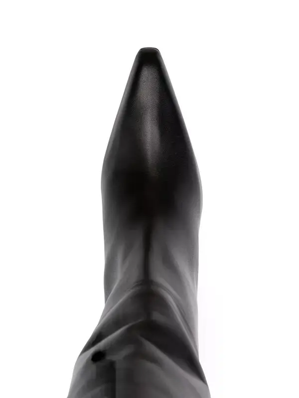 Paris Texas Knee-high Leather Boots - Black
