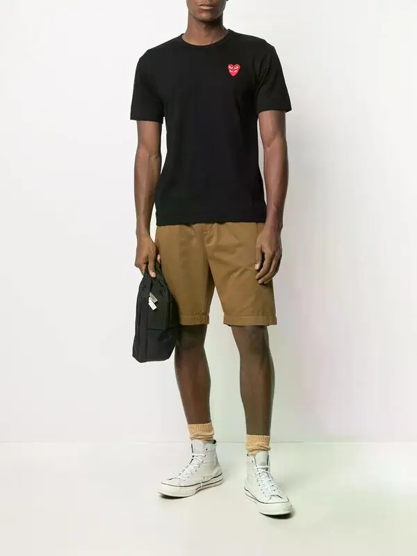 Play Comme Des Garcon Heart-embroidered Crew-neck T-shirt