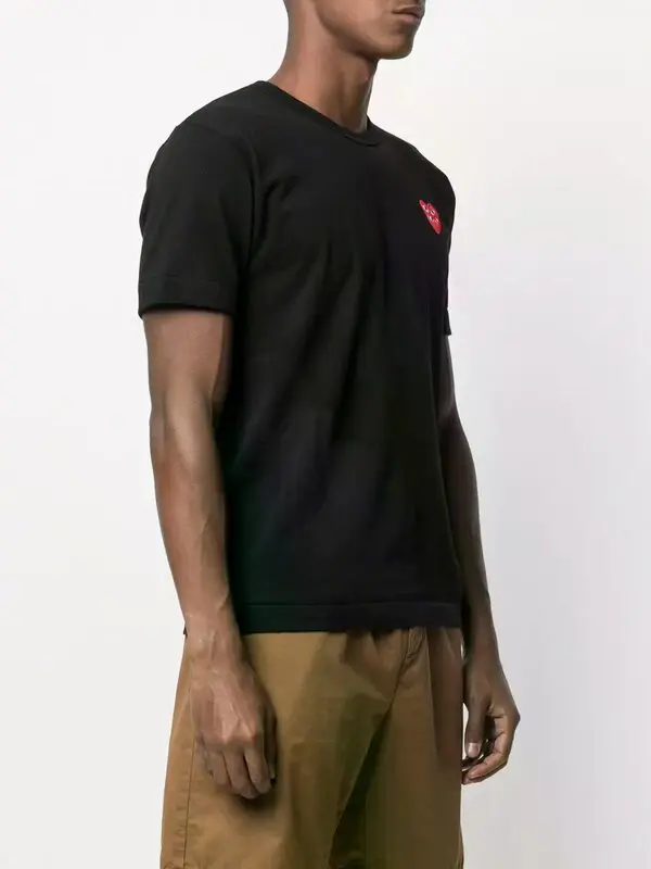 Play Comme Des Garcon Heart-embroidered Crew-neck T-shirt