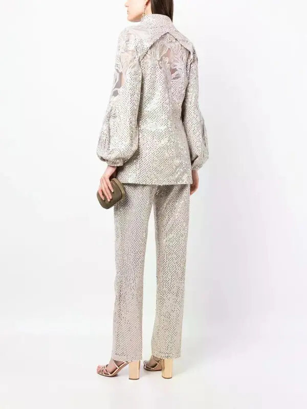 SAIID KOBEISY Floral-embroidered Sequin-embellished Jacket