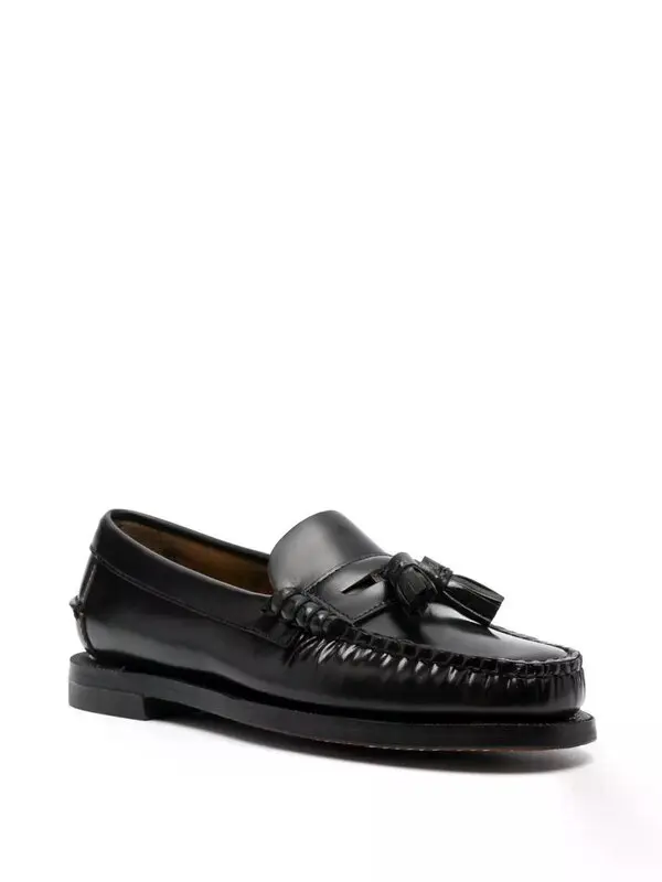 SEBAGO Tassels Leather Loafers - Black