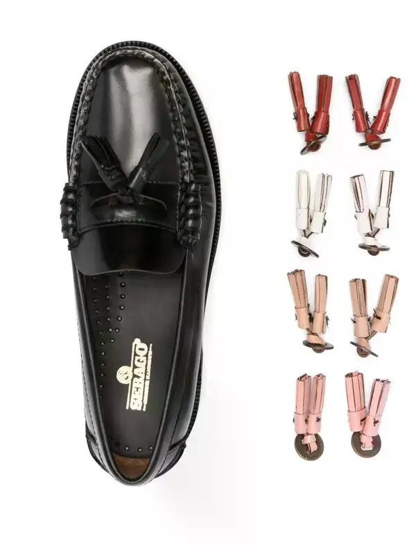 SEBAGO Tassels Leather Loafers - Black